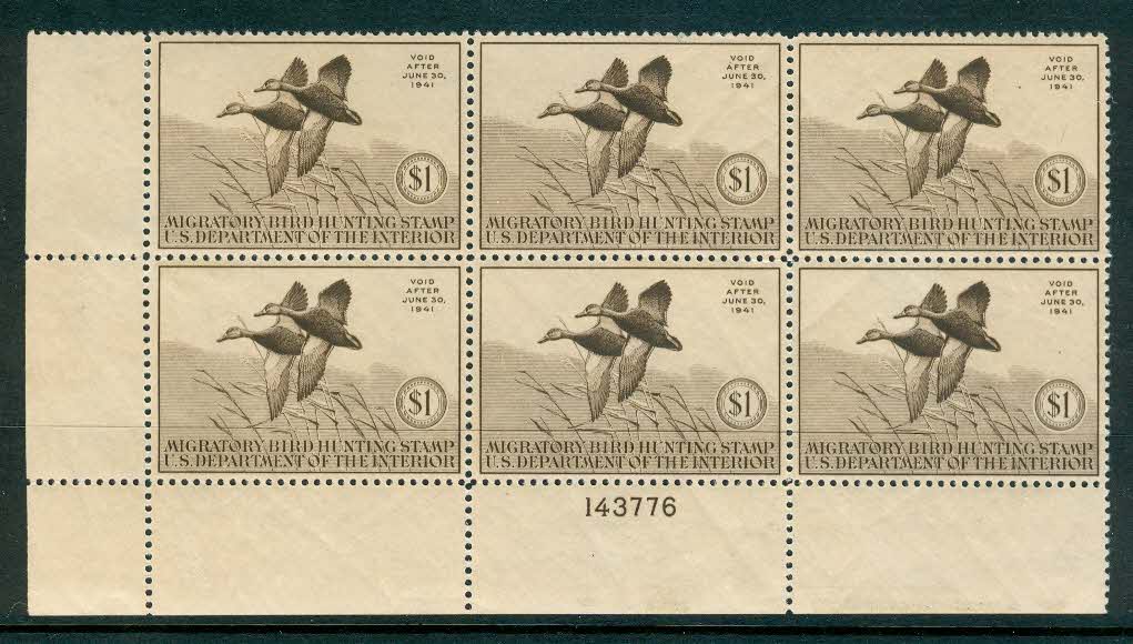 Duck Stamps Plate Block Collection RW1 through RW25